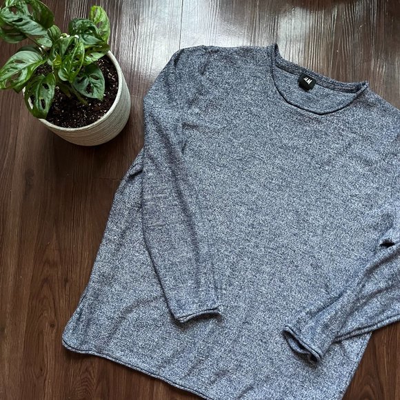 H&M | Sweaters | Mens Knit Blue Heathered Swater | Poshmark